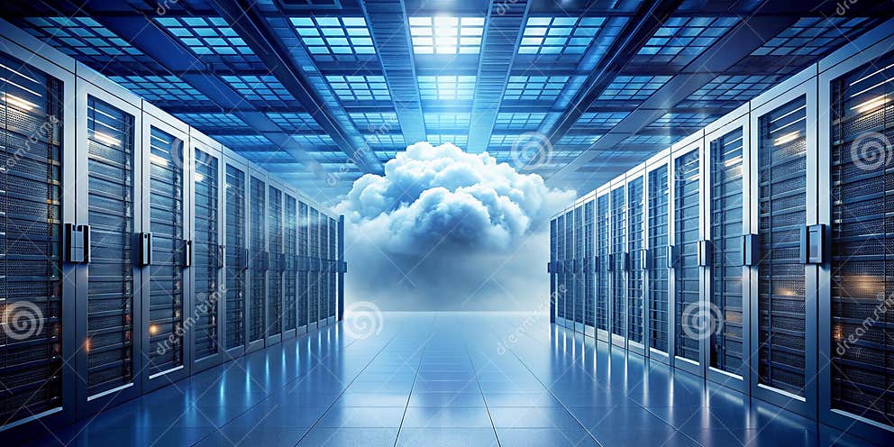 Abstract Clouds in a Server Room Visualization of Cloud Computing AI ...