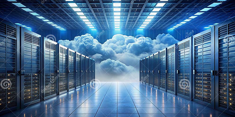 Abstract Clouds in a Server Room Visualization of Cloud Computing AI ...