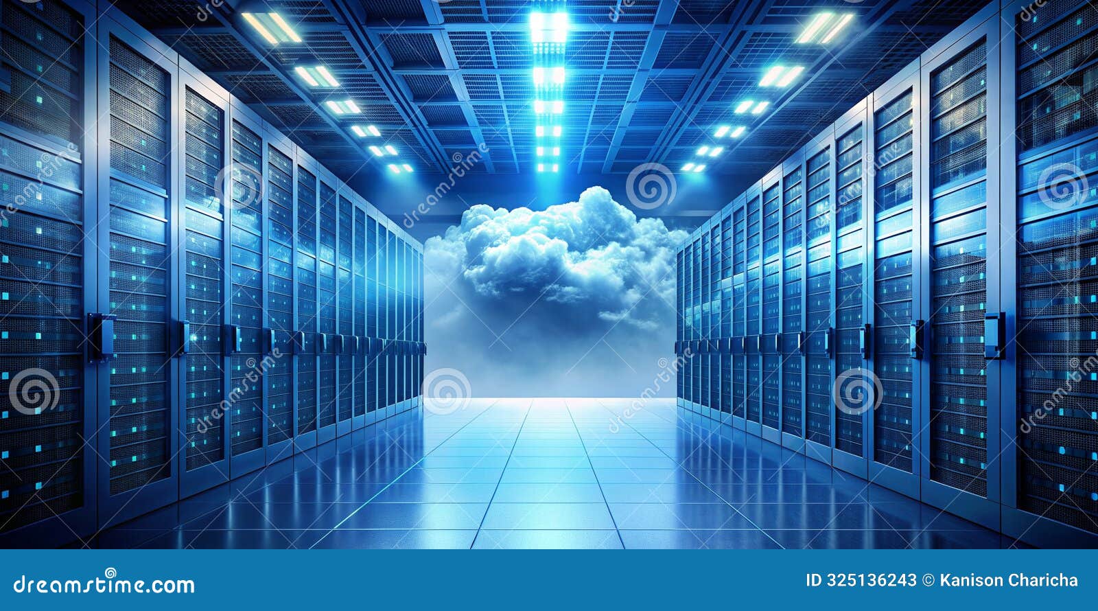 Abstract Clouds in a Server Room Visualization of Cloud Computing AI ...