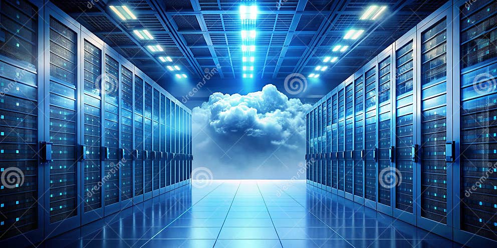 Abstract Clouds in a Server Room Visualization of Cloud Computing AI ...