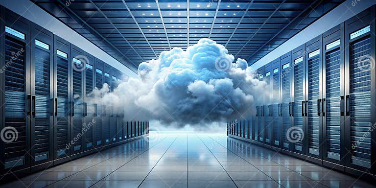 Abstract Clouds in a Server Room Visualization of Cloud Computing AI ...
