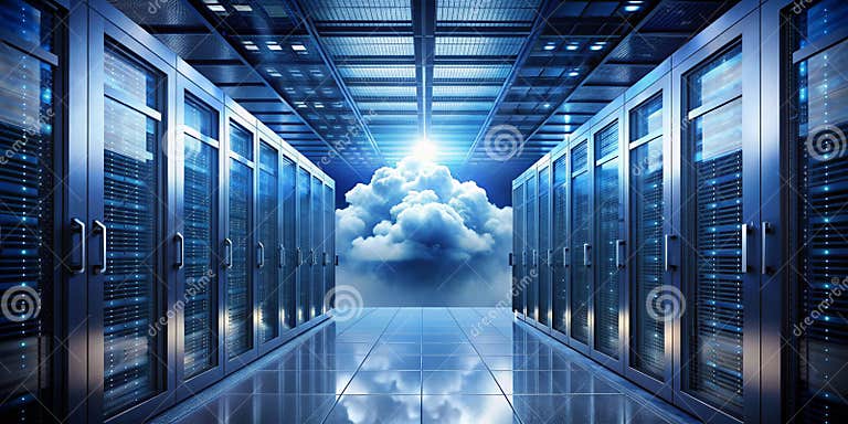 Abstract Clouds in a Server Room Visualization of Cloud Computing AI ...