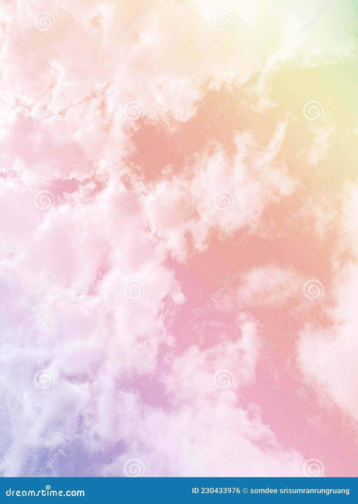 Abstract Clouds and Sky with Pastel Rainbow Background . Stock Photo ...