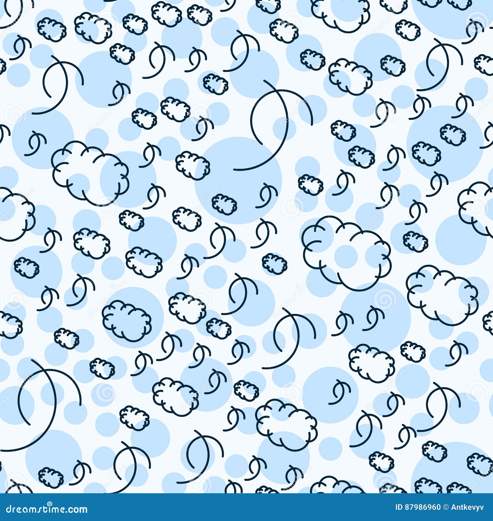Abstract Clouds Sky Seamless Pattern. Vector Illustration Stock Vector ...