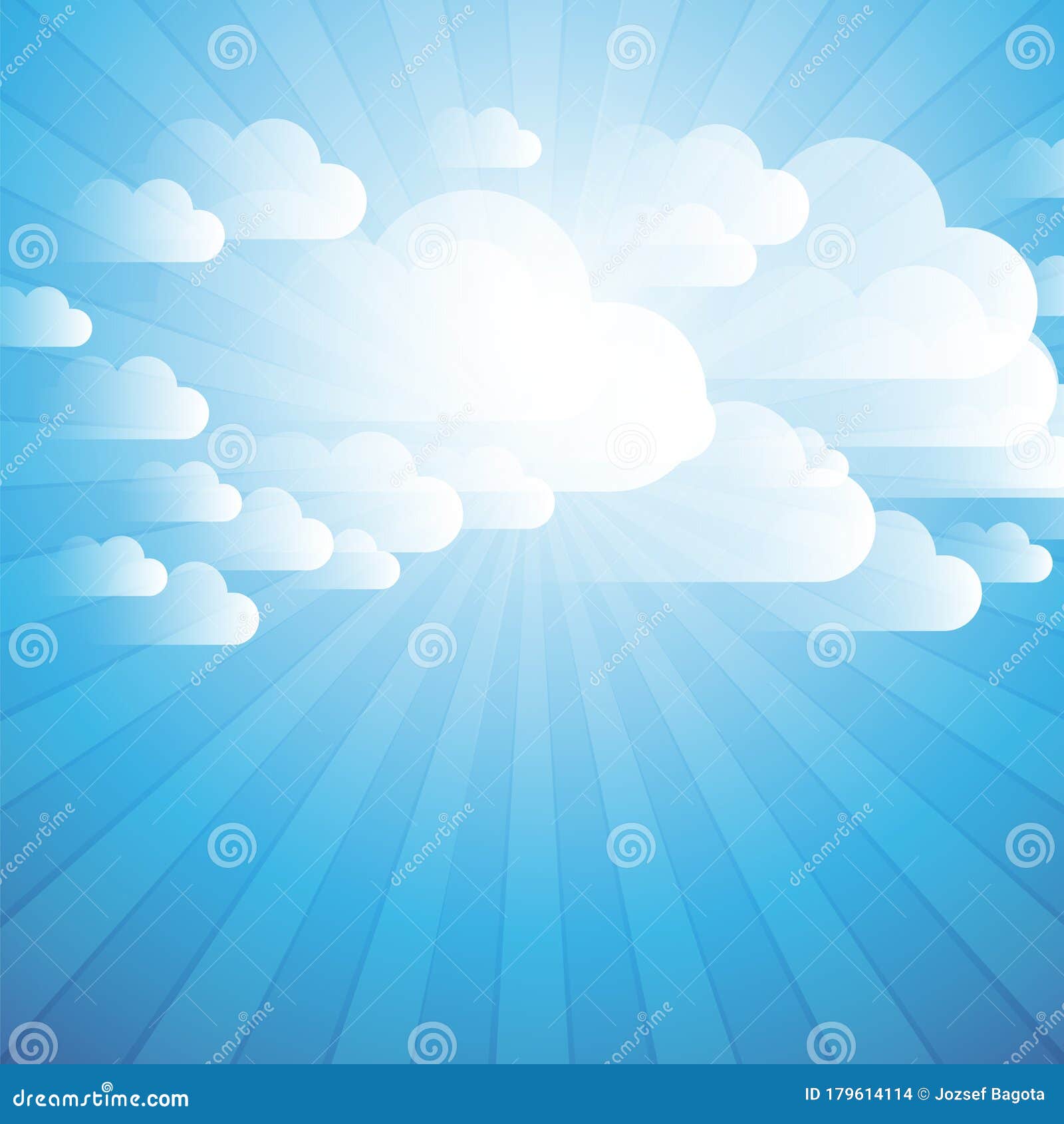 Abstract Cloudy Sky, Sunshine Background - Template for Posters, Flyers ...