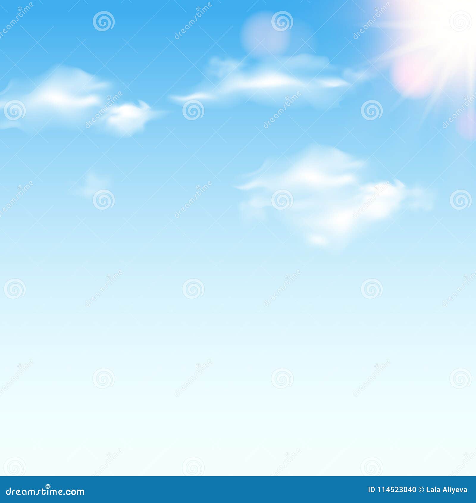 Abstract Cloudy and Sunny Blue Background. Vector. Stock Vector ...
