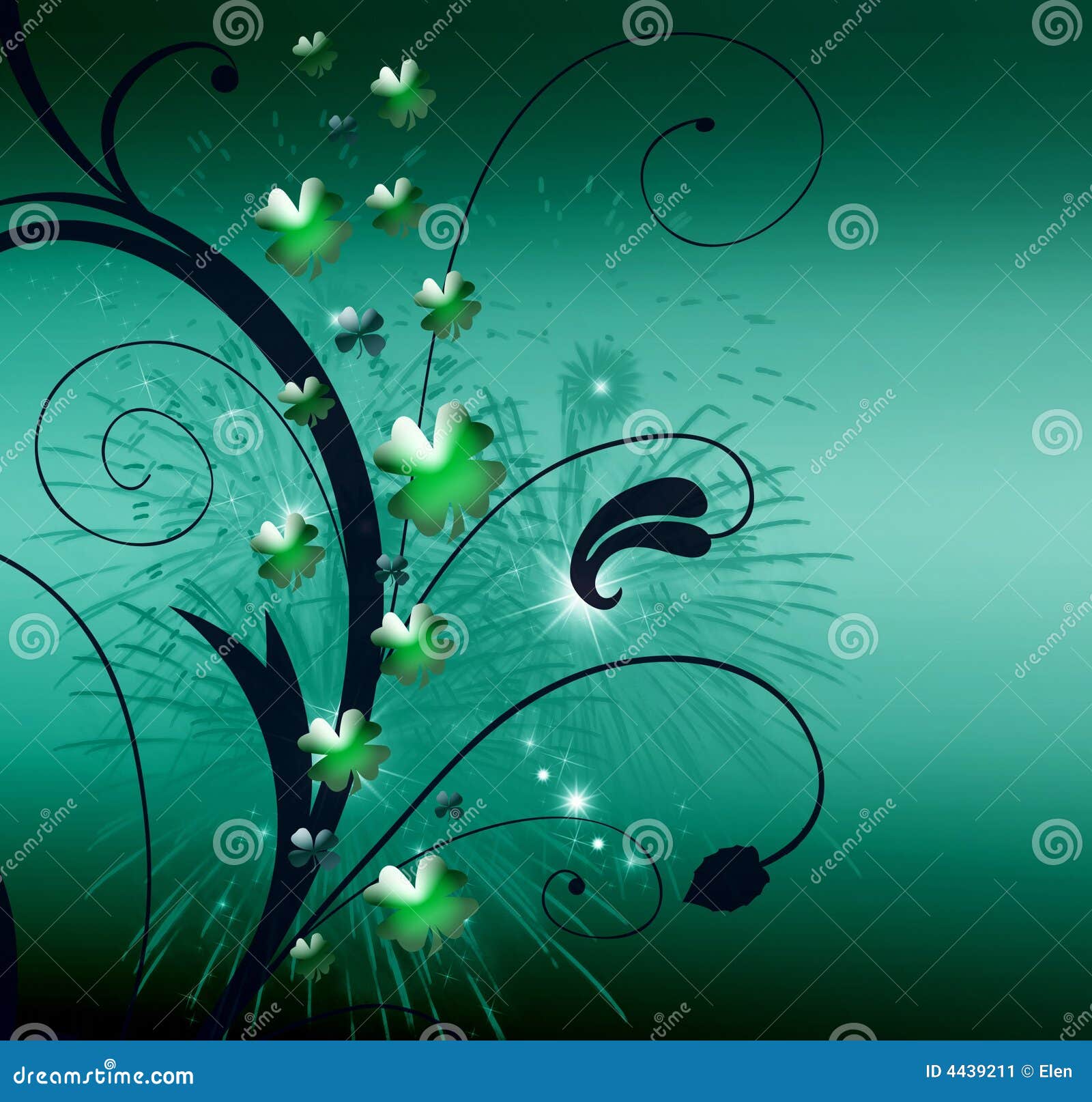 Abstract with Clover Leaves Stock Illustration - Illustration of draw ...