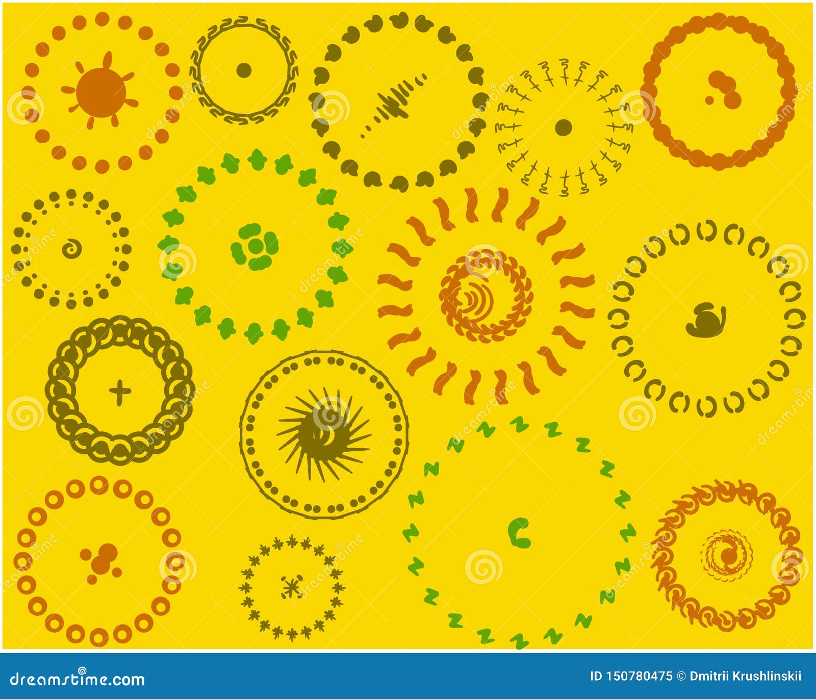 Abstract Cluster of Circular Patterns. Stock Vector - Illustration of ...