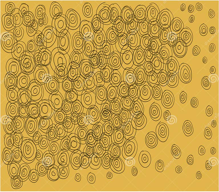 Abstract Cluster of Many Circles Drawn by Black Lines. Stock ...