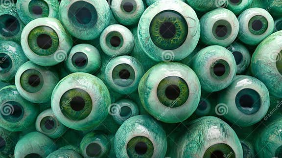 Abstract Cluster of Multiple Green Eyeballs with Vibrant Texture Stock ...