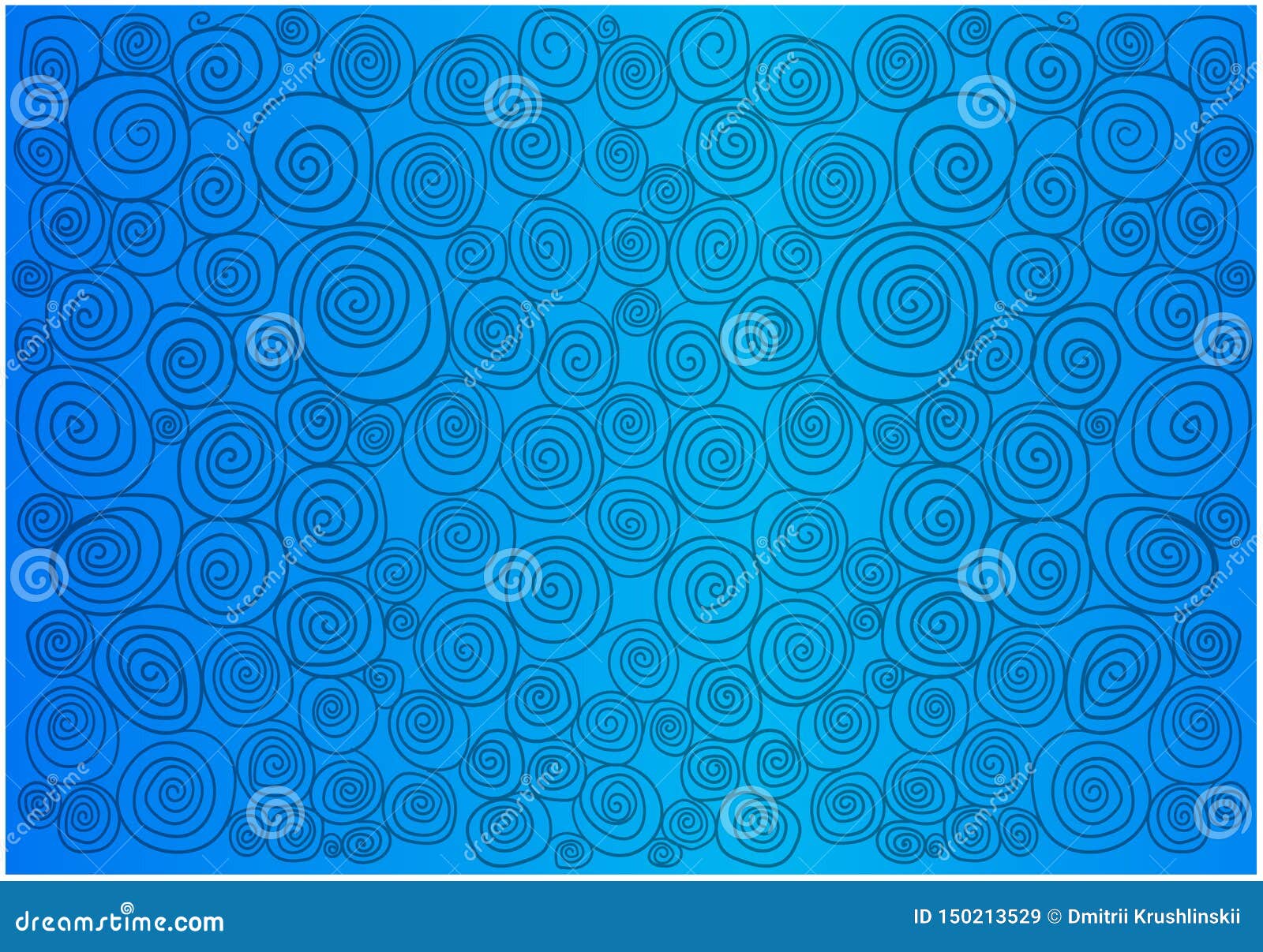 Abstract Cluster of Spirals on a Blue Background. Stock Image - Image ...