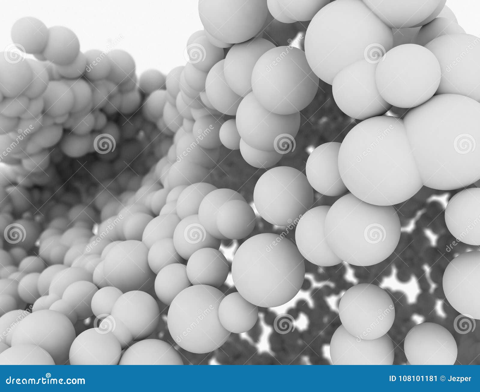 Abstract Cluster Of White 3d Spheres Stock Illustration - Illustration ...