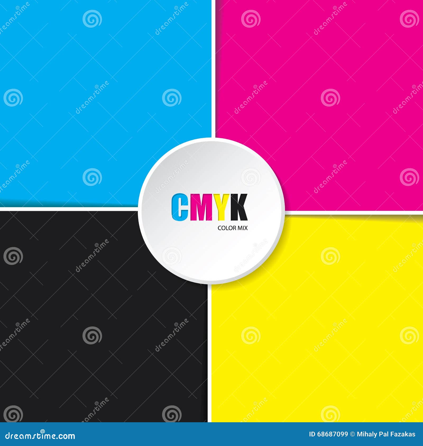 Cmyk Background, Polygraphic Template Vector Illustration ...