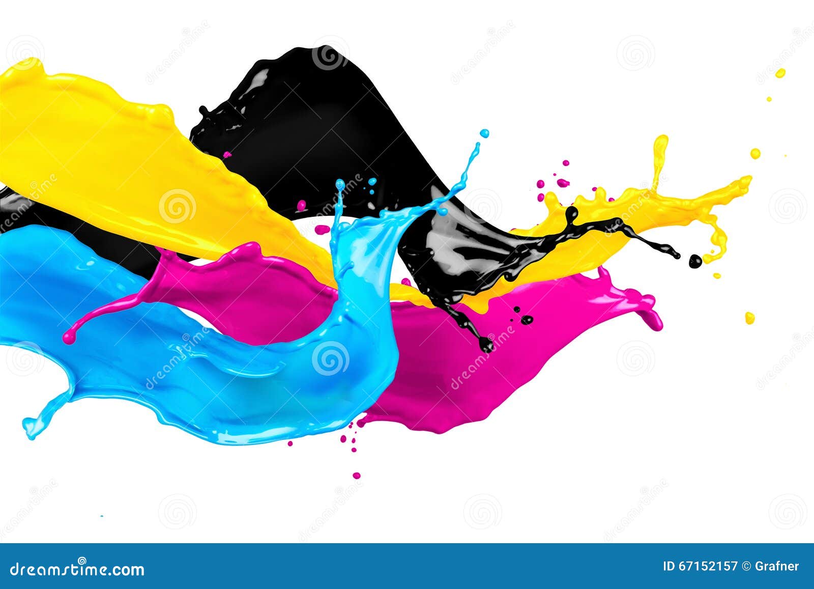 Abstract CMYK Color Splashes Stock Image - Image of smooth, motion ...