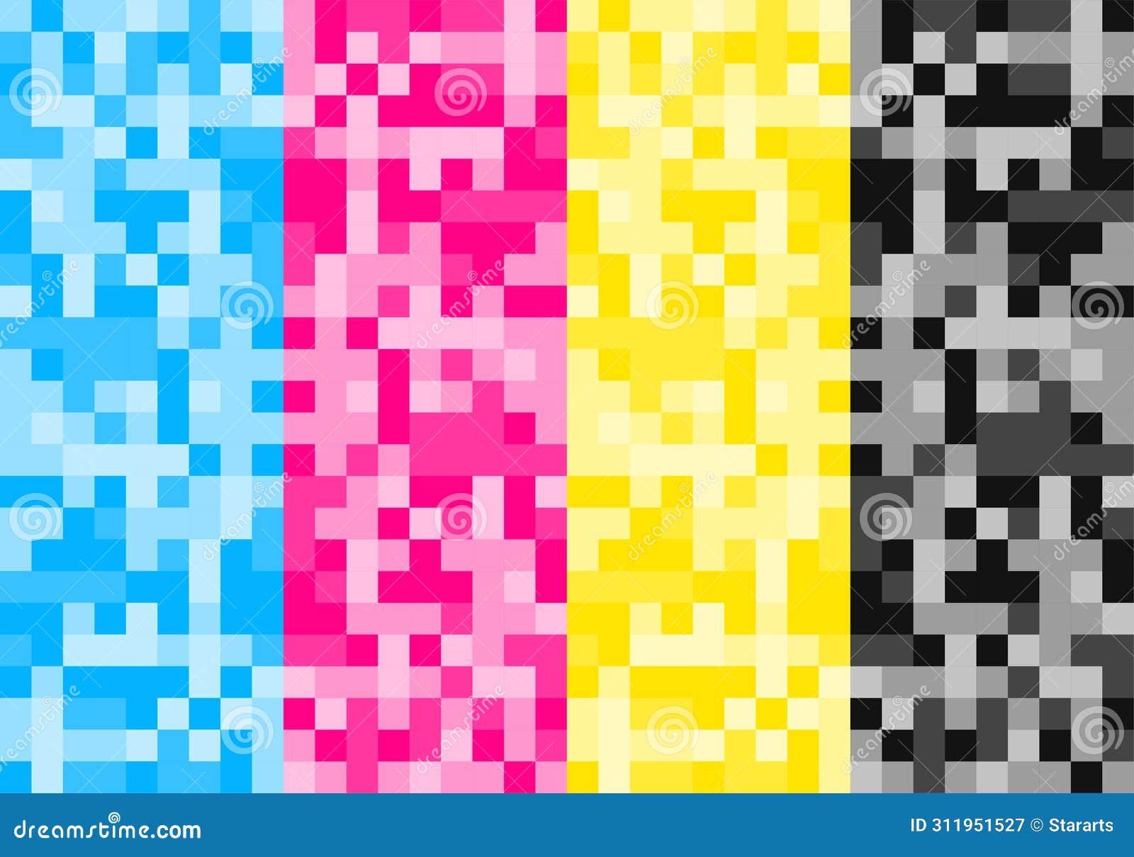 Abstract Cmyk Colors Pixel Pattern Backdrop Design Stock Vector ...