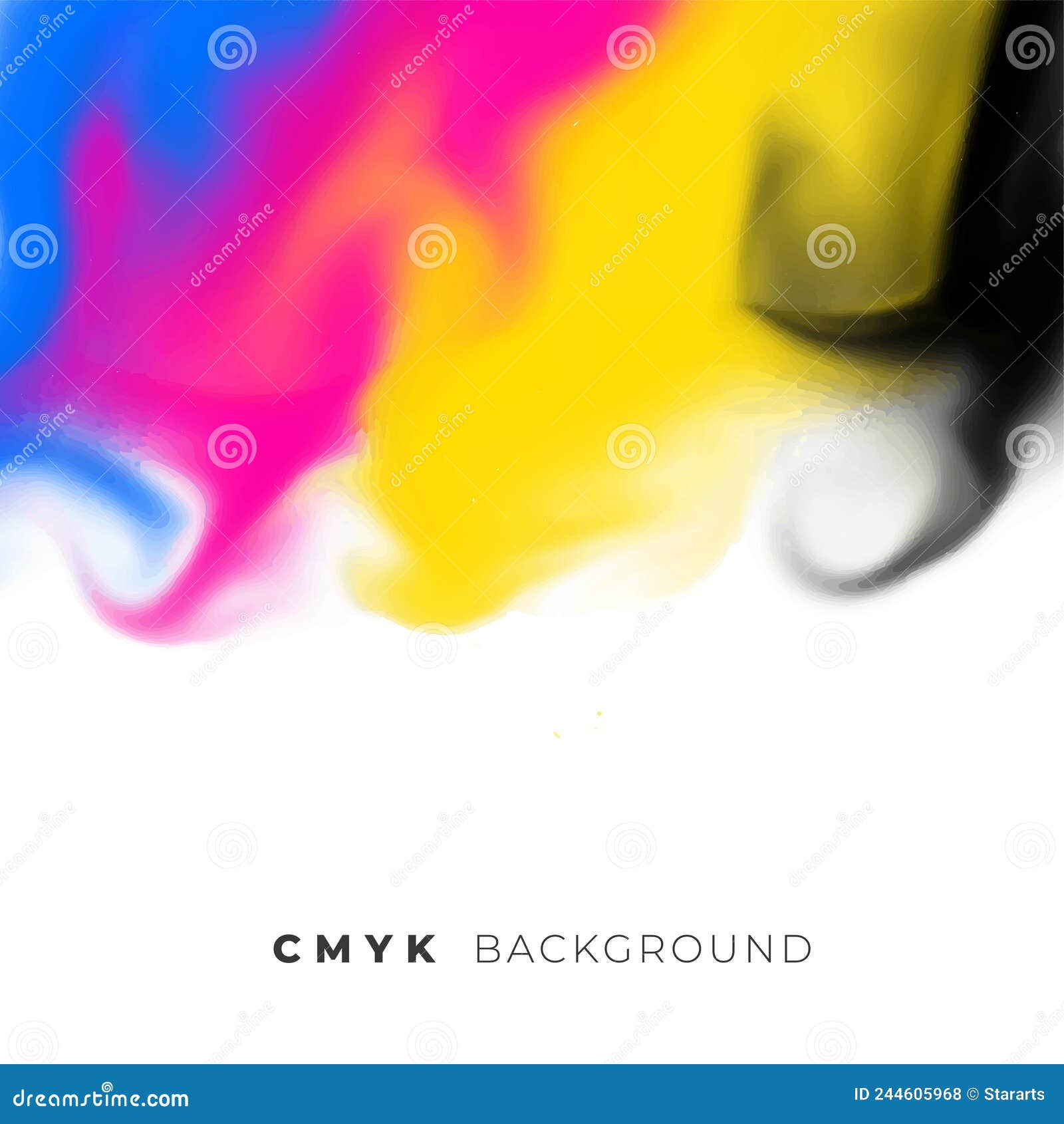 Abstract Cmyk Colors Watercolor Background Vector Illustration ...