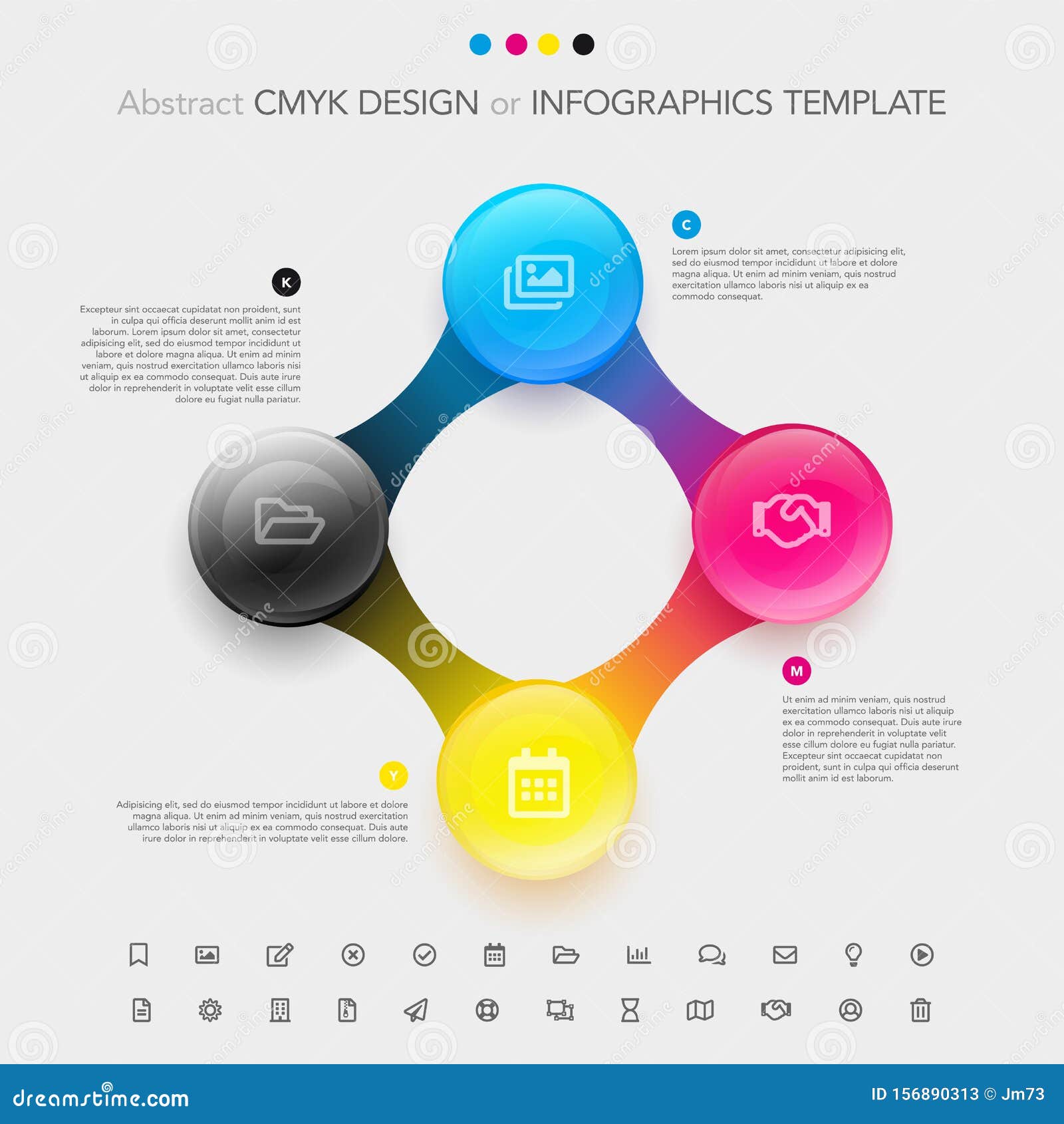 CMYK Design With Brushes Vector Illustration | CartoonDealer.com #28474852