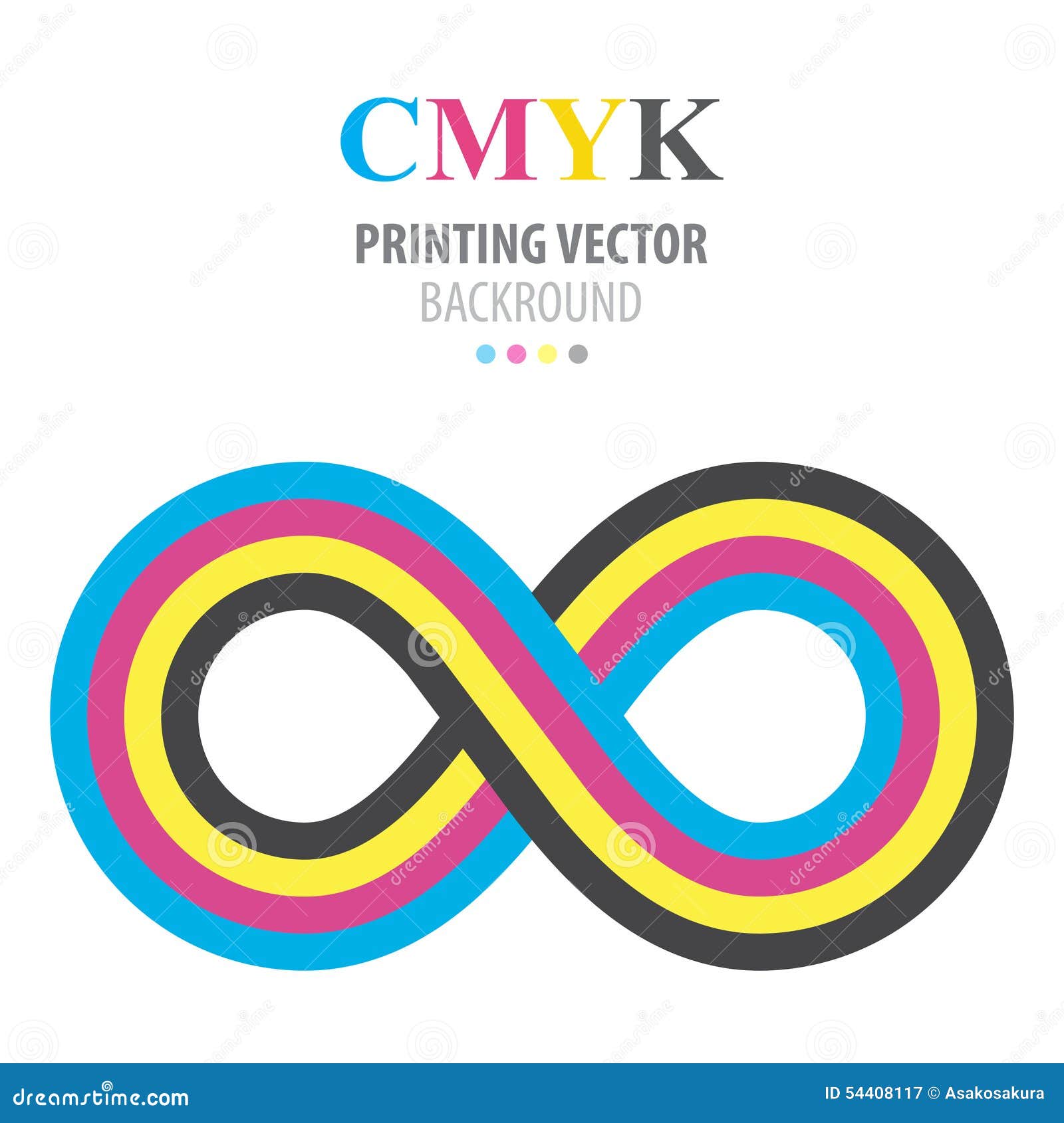 Abstract cmyk infinity stock vector. Illustration of artistic - 54408117