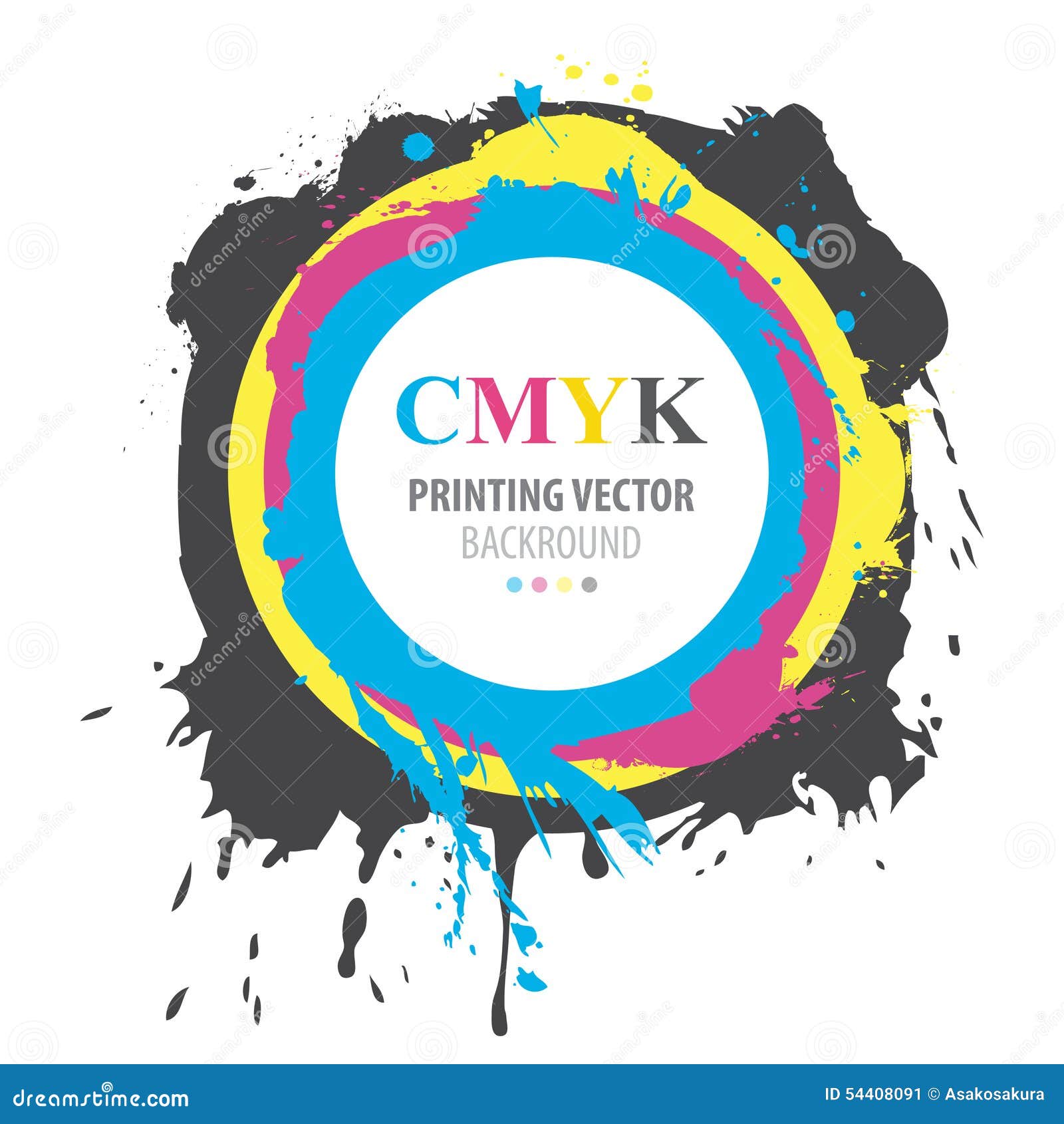 Abstract CMYK paint splash stock vector. Illustration of cmyk - 54408091