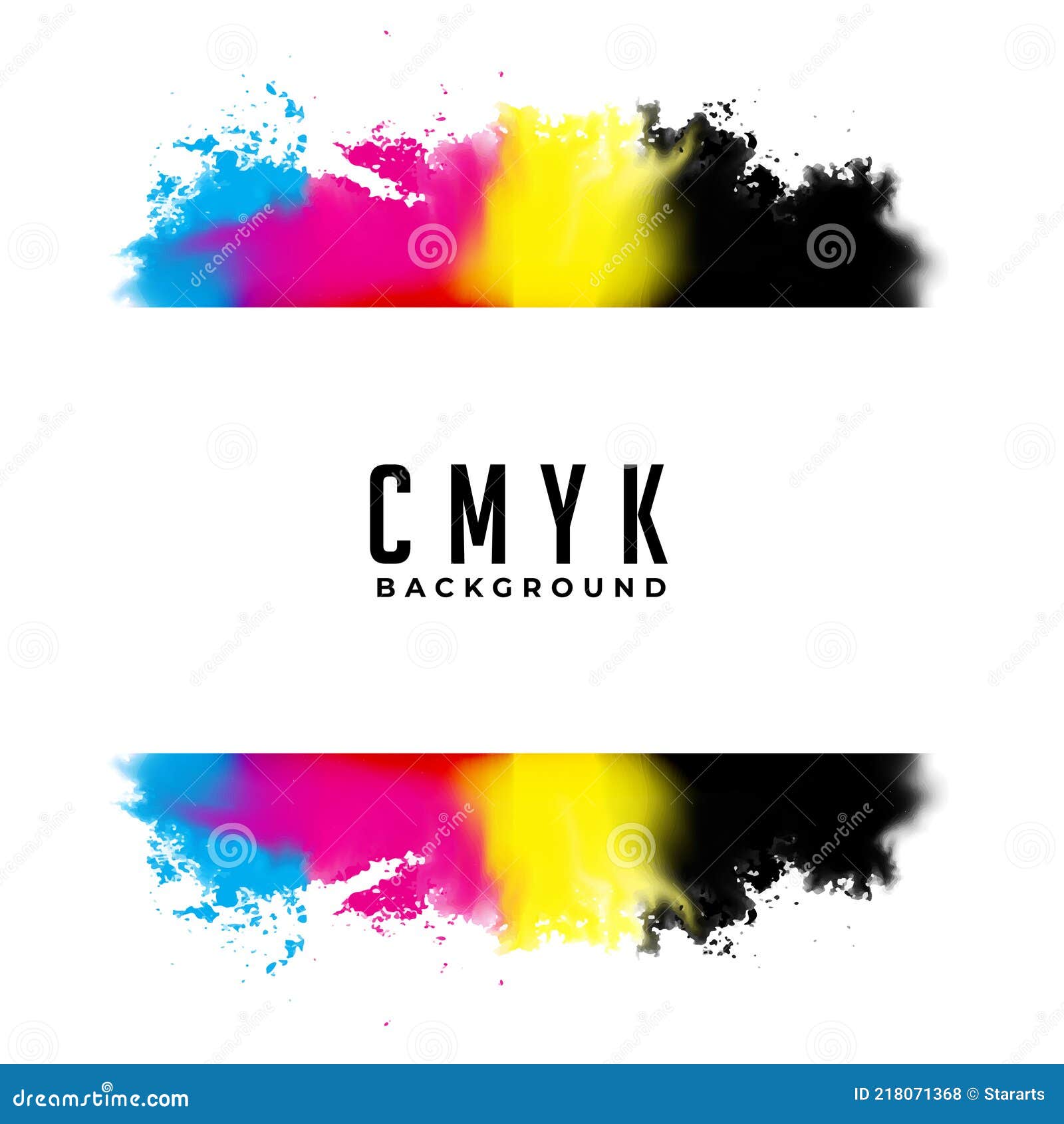 Abstract Cmyk Watercolor Splatter Background Vector Illustration ...