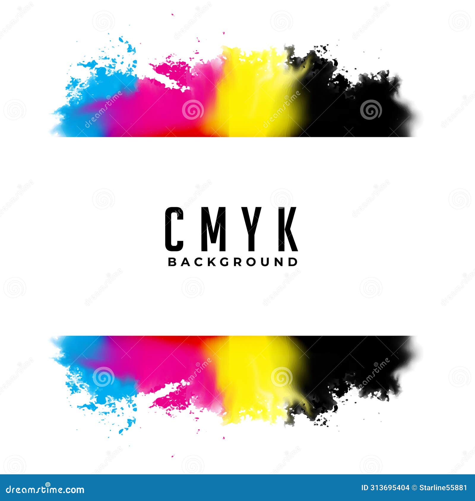 Abstract Cmyk Watercolor Splatter Background Stock Vector ...