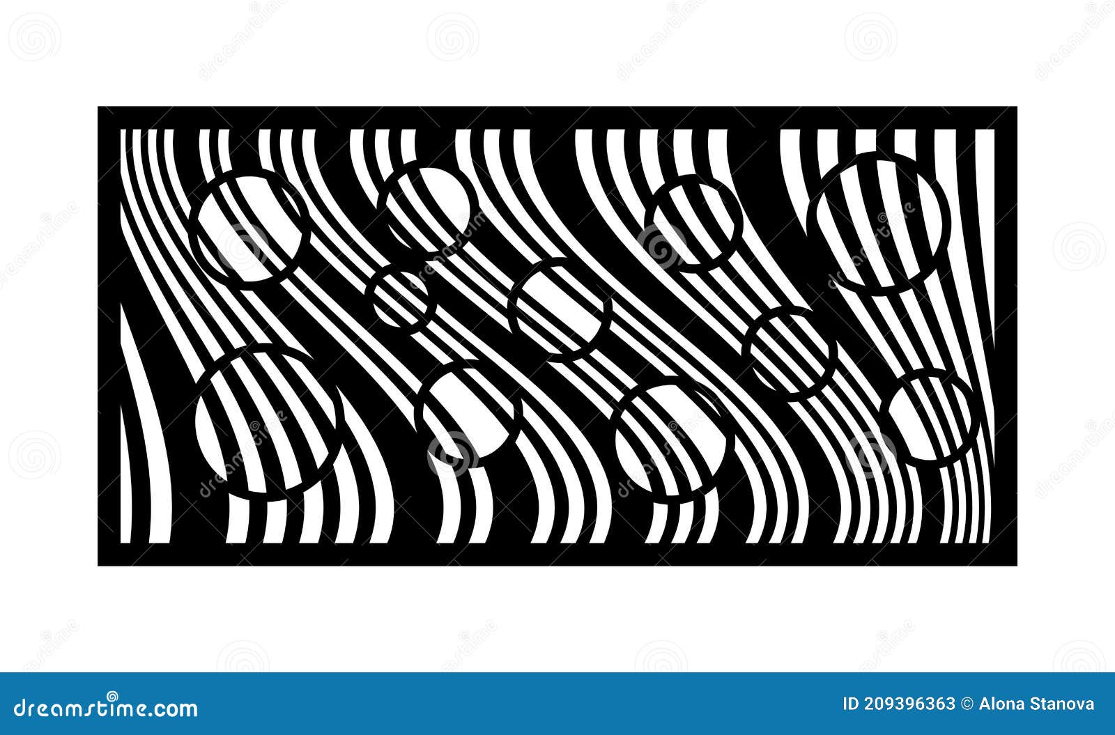 Abstract Cnc Pattern with Lines and Circles. Decorative Panel, Screen ...