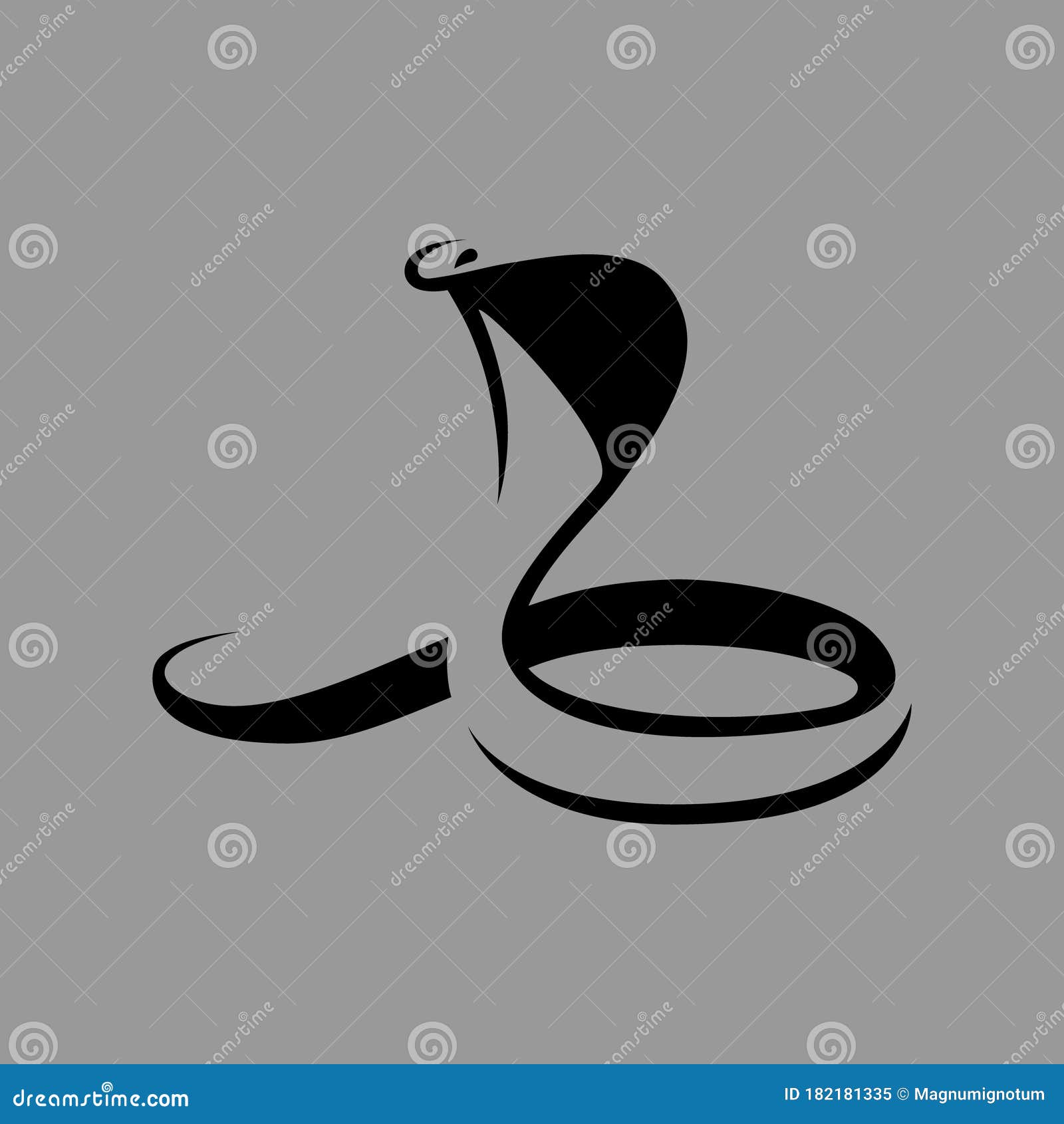 Abstract Cobra Symbol on Gray Backdrop Stock Vector - Illustration of ...