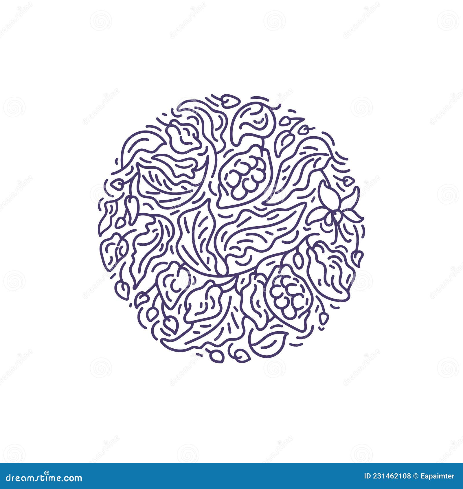 Abstract Cocoa Label In Circle. Art Line Pattern Vector Illustration ...