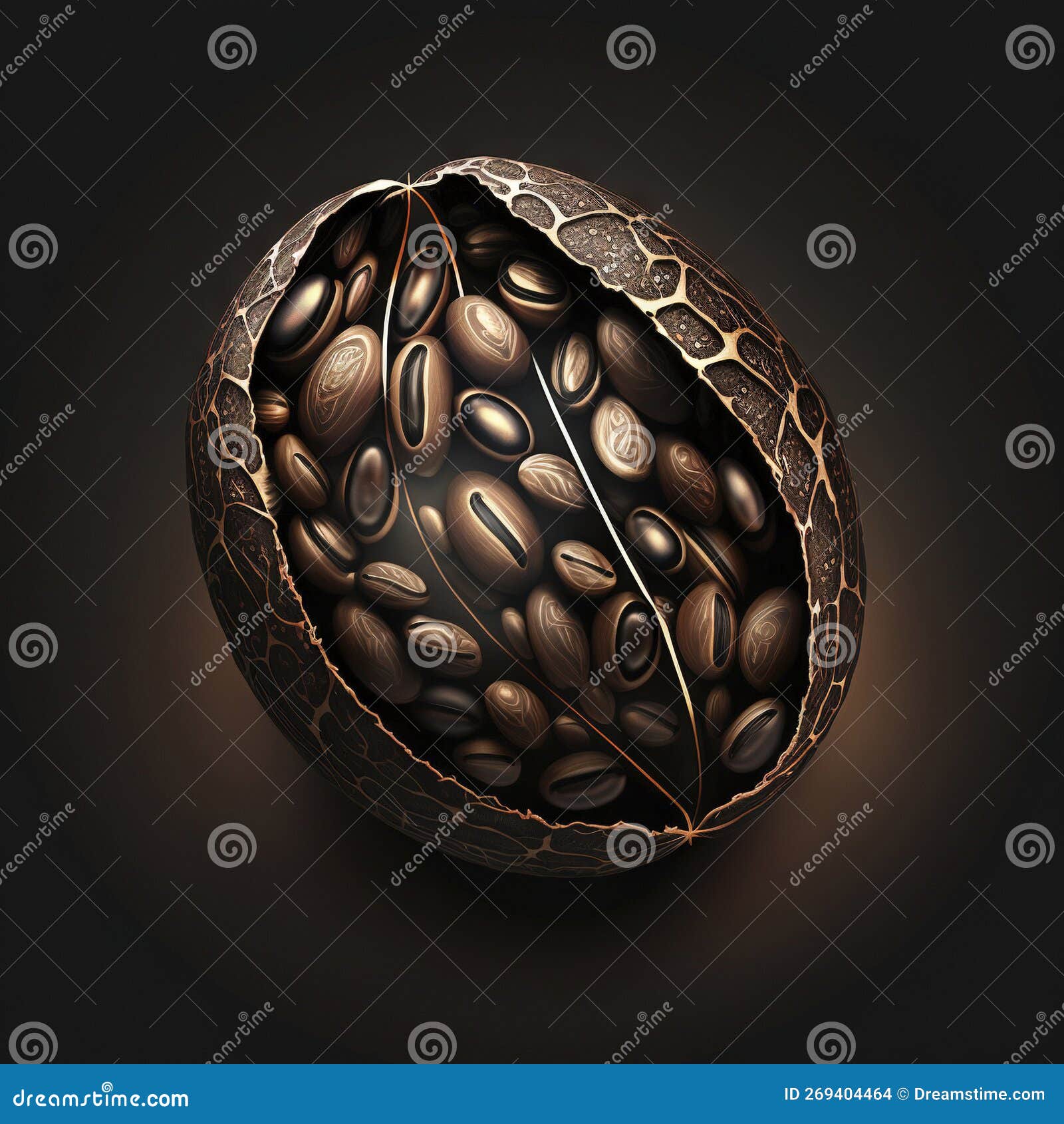 Abstract Coffee Bean. Generative AI Stock Illustration - Illustration ...