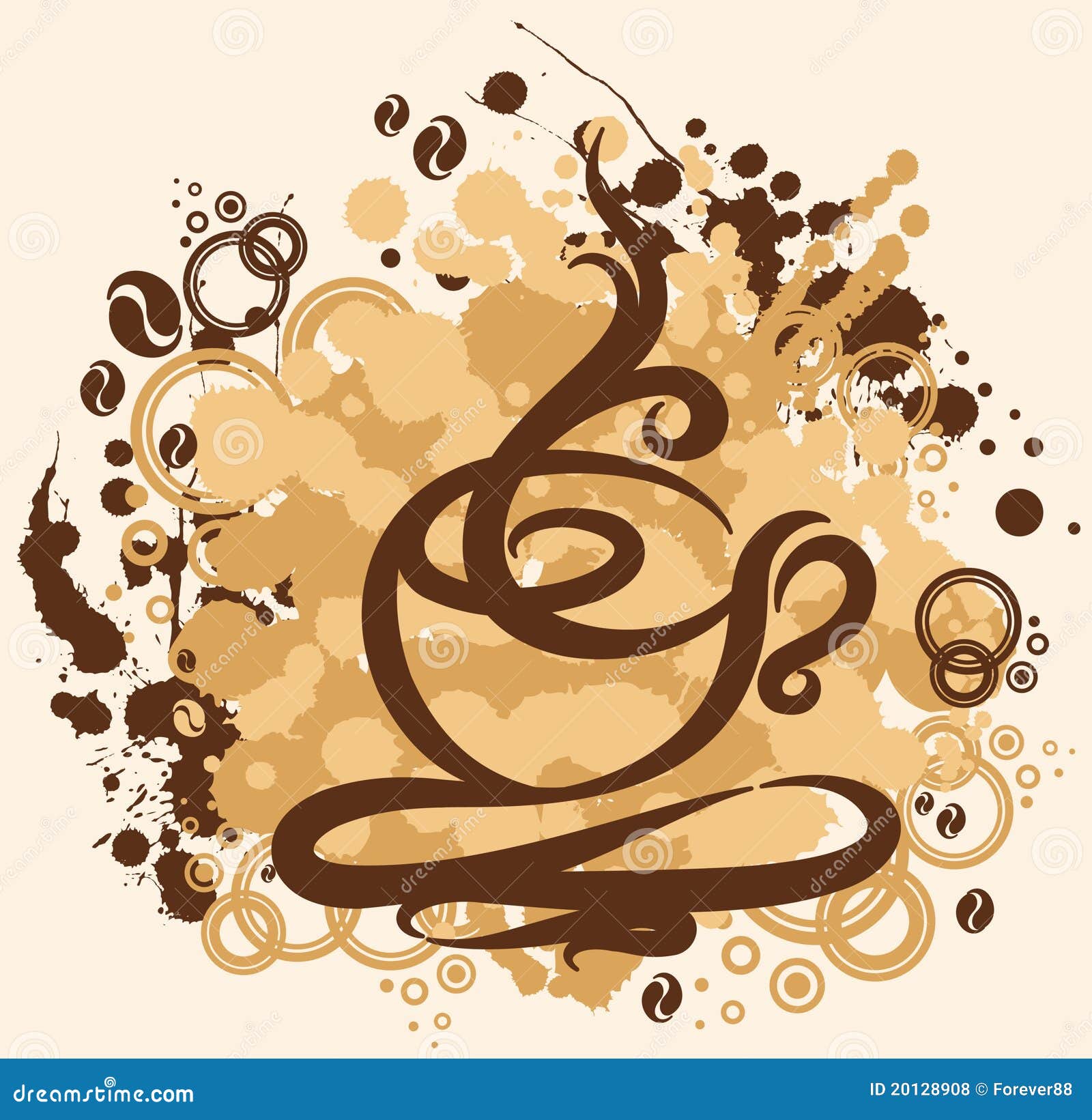 Abstract coffee cup stock vector. Illustration of nail - 20128908