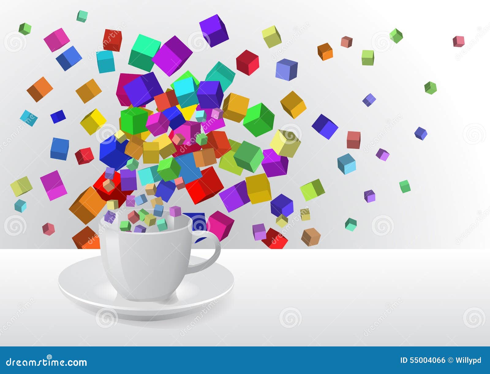 Abstract coffee cup stock vector. Illustration of cube - 55004066