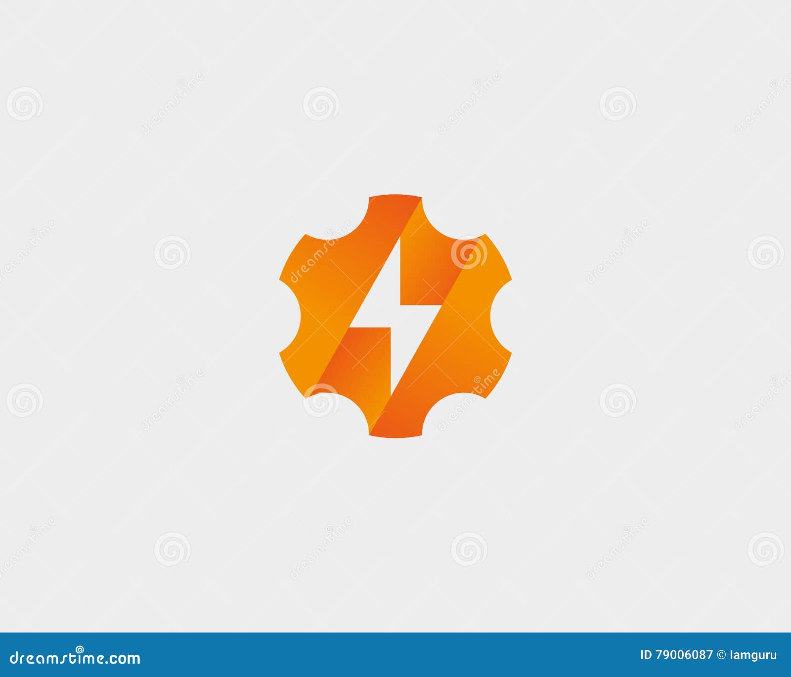 Abstract Cog Wheel With Flash Logo Design Template. Geometric Gear Fast ...