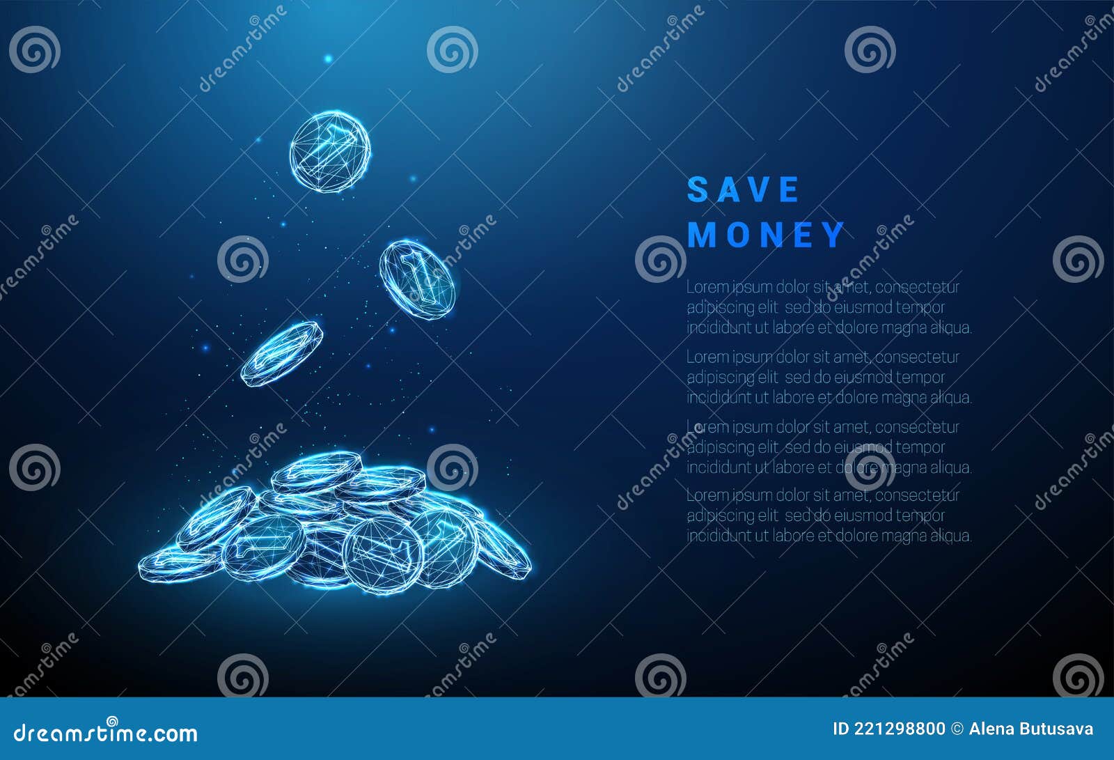 Abstract Coins Pile with Falling Down Coins Stock Vector - Illustration ...