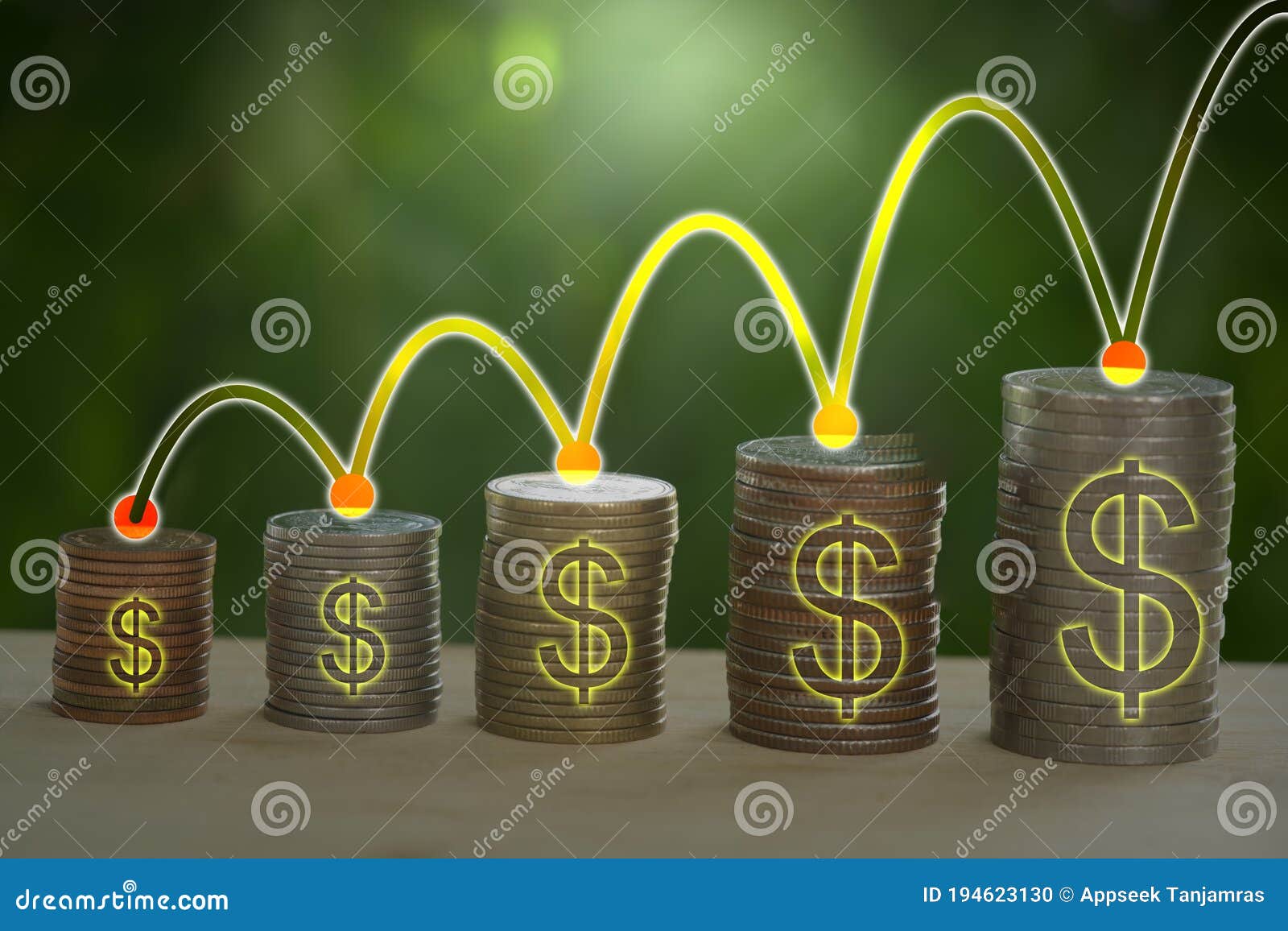 Abstract Coins Show a Profitable Investment Stock Photo - Image of ...