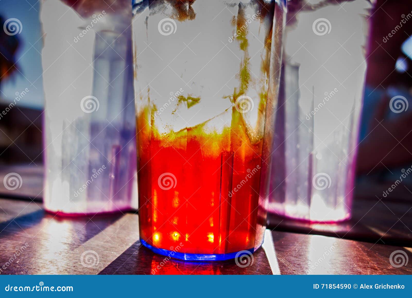 Abstract Cold Iced Tea in Summer Sun Stock Photo - Image of straw ...