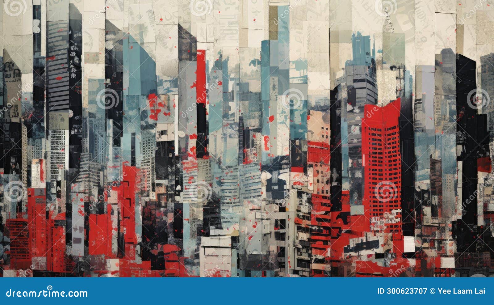 Abstract Collage Art of Cityscape View, Ai Stock Illustration ...