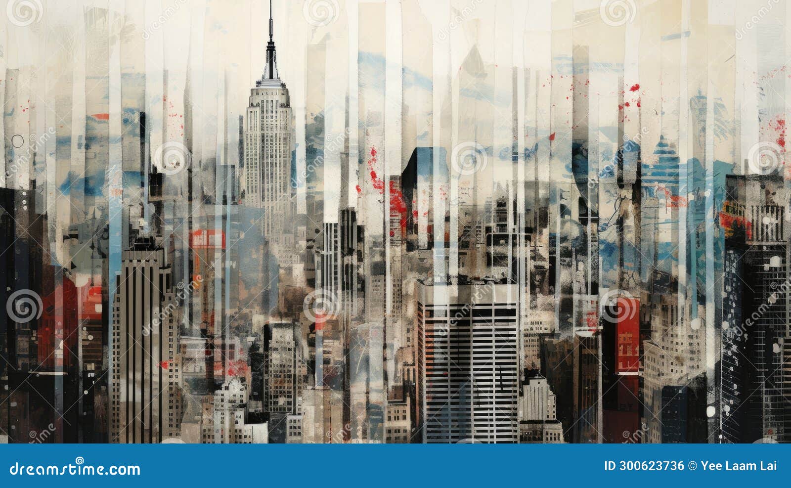 Abstract Collage Art of Cityscape View, Ai Stock Illustration ...