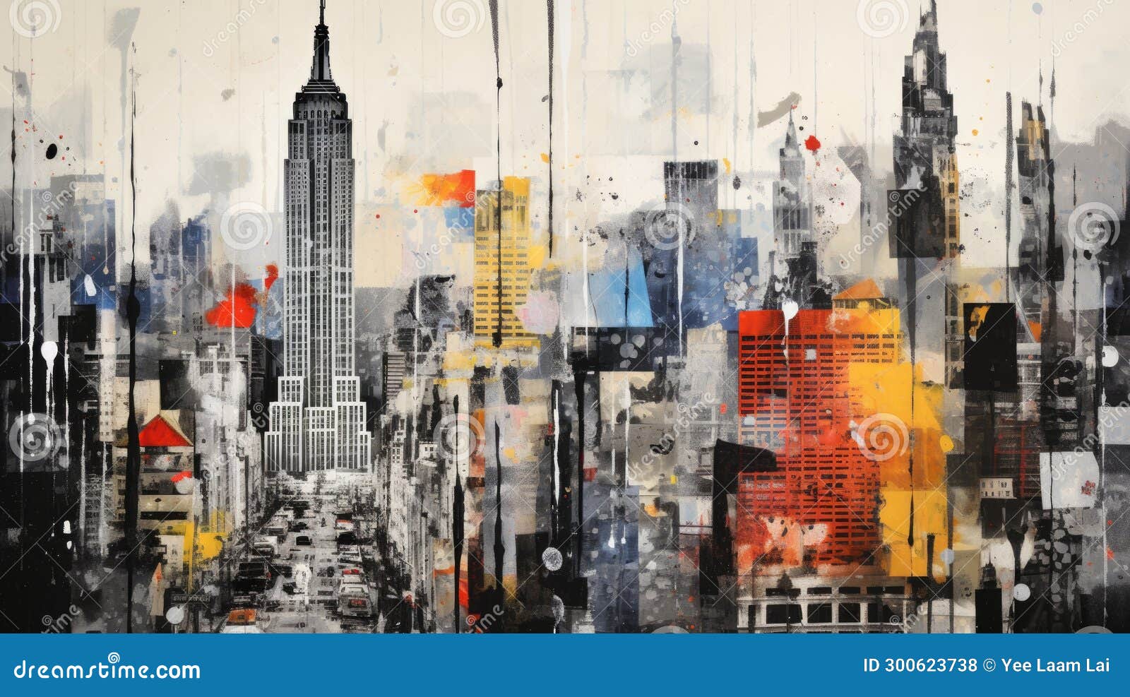 Abstract Collage Art of Cityscape View, Ai Stock Illustration ...
