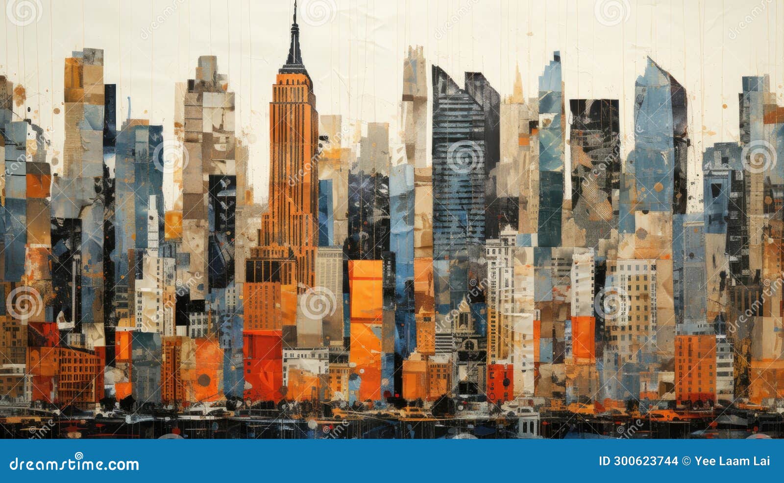 Abstract Collage Art of Cityscape View, Ai Stock Illustration ...
