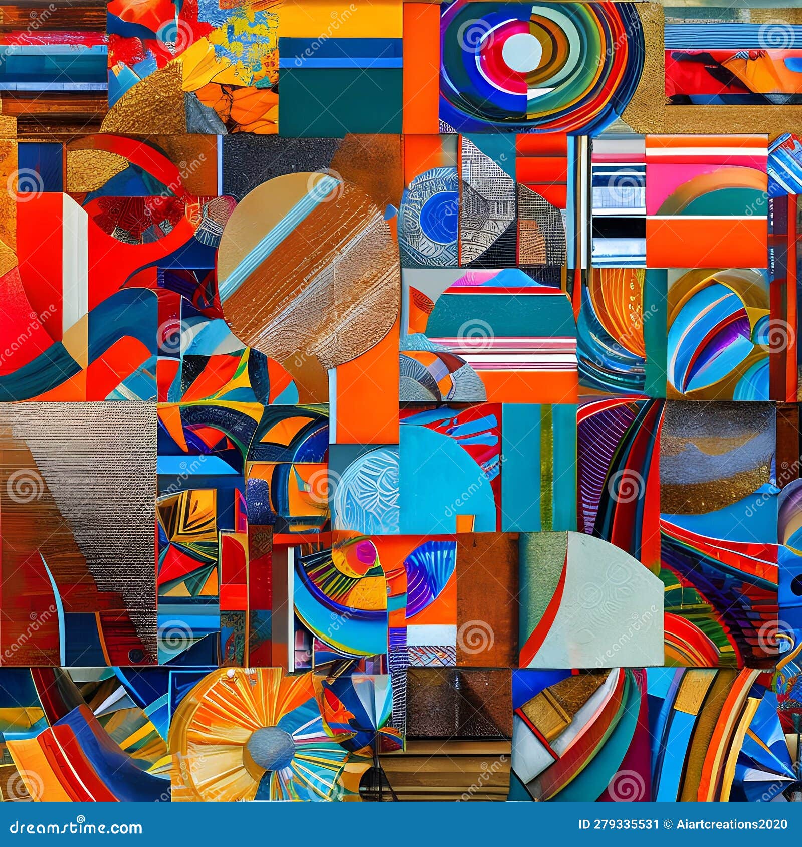 1488 Abstract Collage Art: A Creative And Eclectic Background Featuring ...