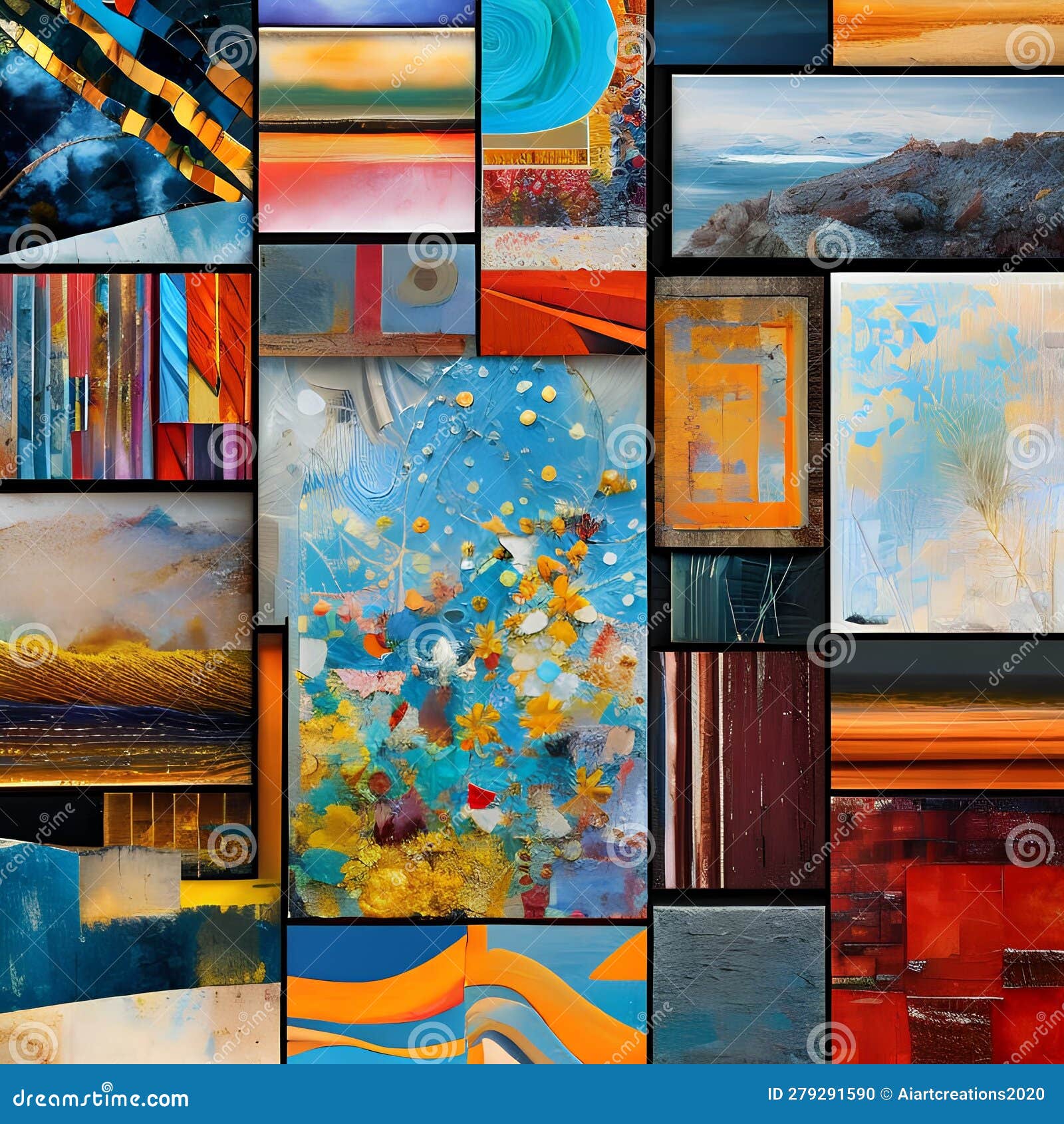 1266 Abstract Collage Art: a Creative and Eclectic Background Featuring ...