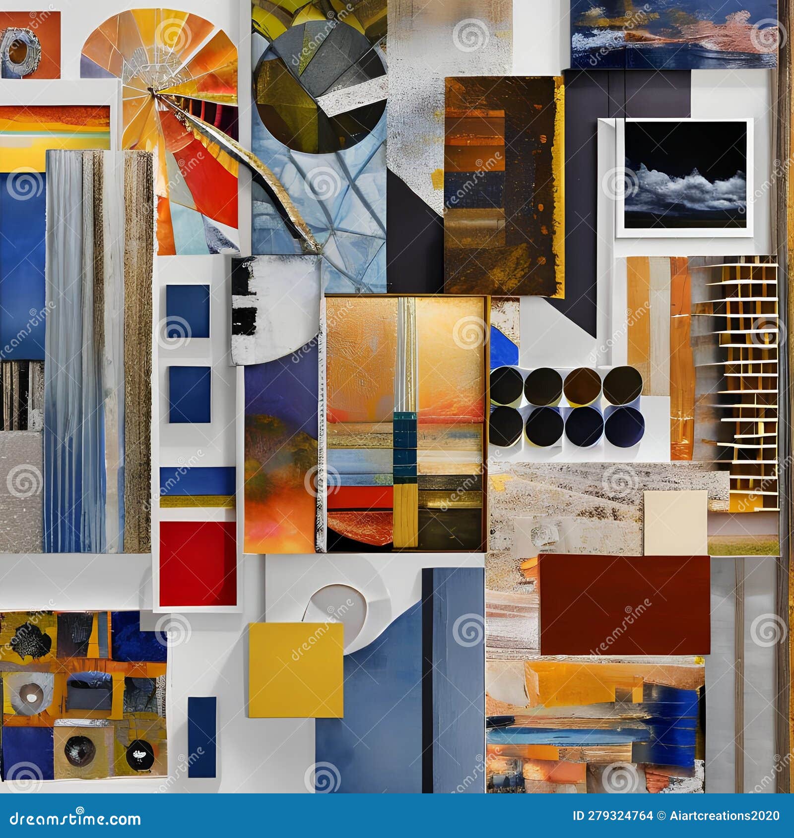 1406 Abstract Collage Art: a Creative and Eclectic Background Featuring ...