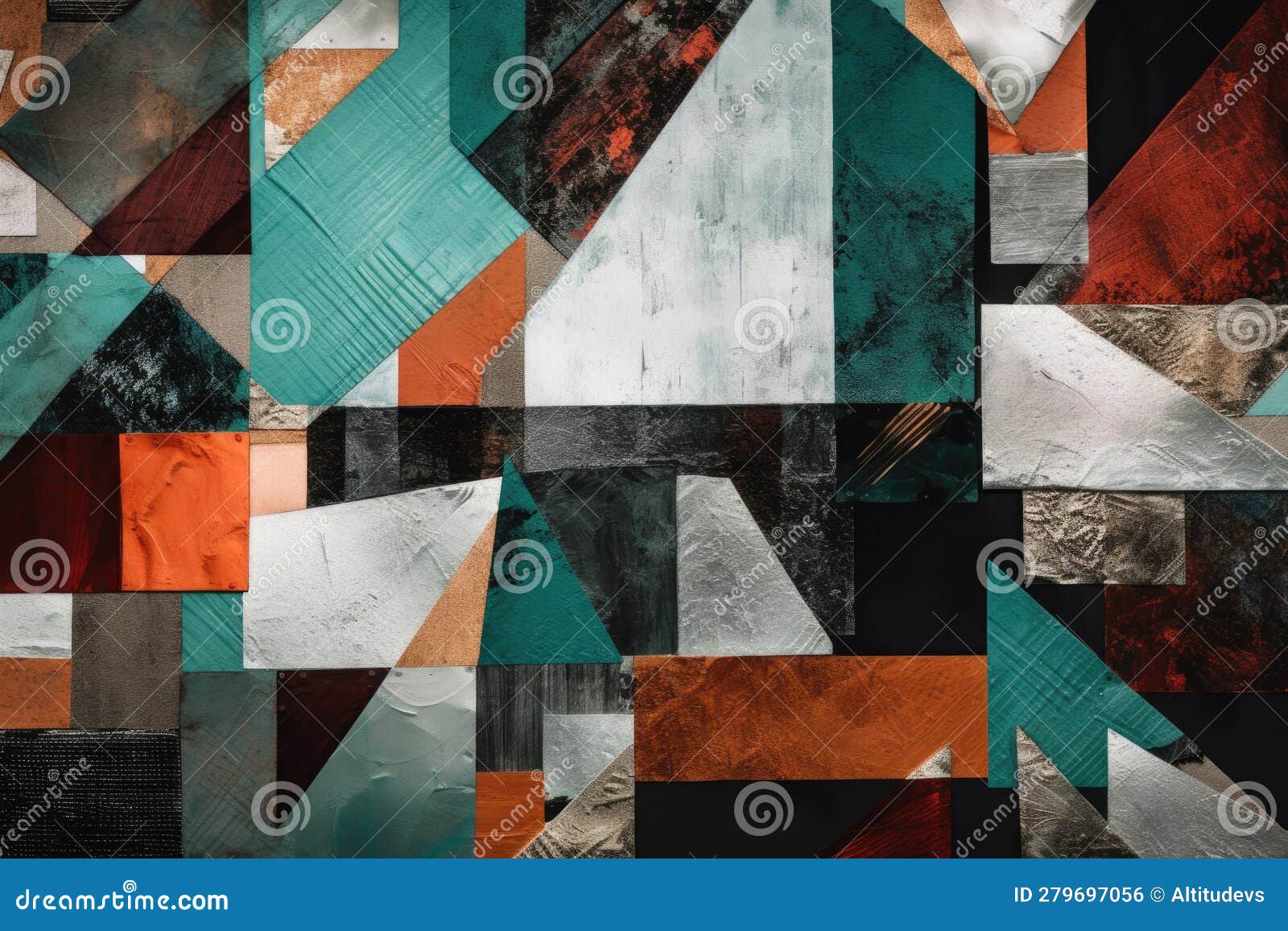 Abstract Collage with Different Textures and Unique Color Scheme Stock ...