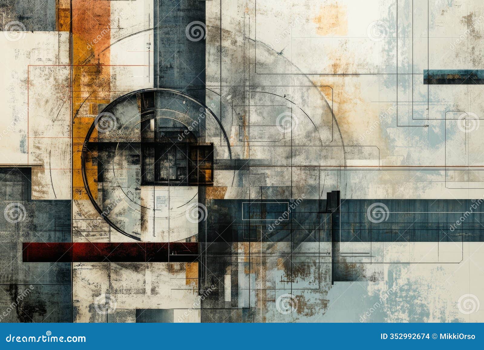 Abstract Collage Featuring Technical Drawings, Diagrams, and Grunge ...