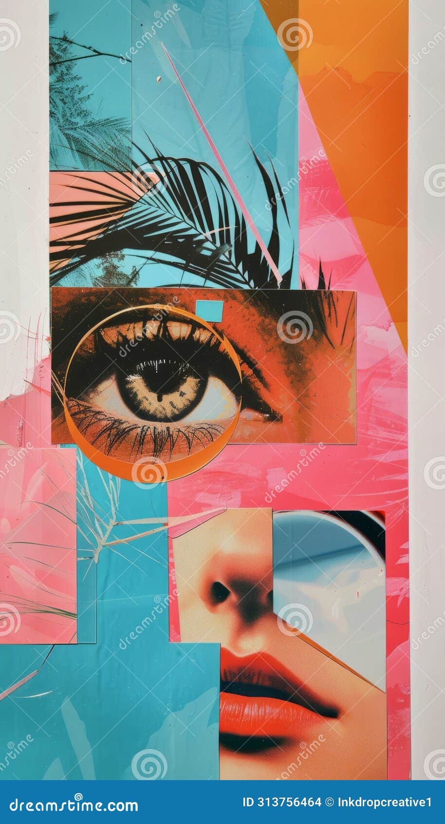 Abstract Collage Illustration. Trendy Collage Design Stock Photo ...