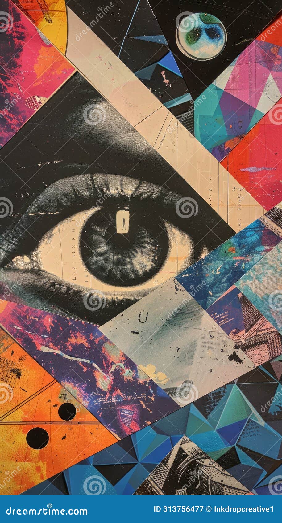 Abstract Collage Illustration. Trendy Collage Design Stock Image ...