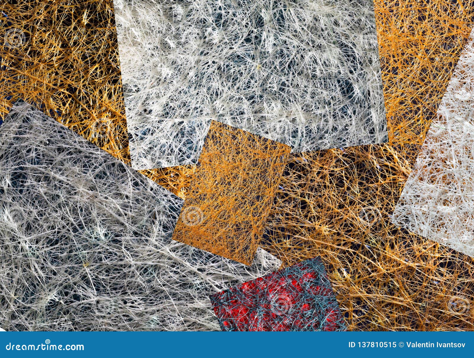 Abstract Collage of Images with Multicolored Threads Stock Image ...