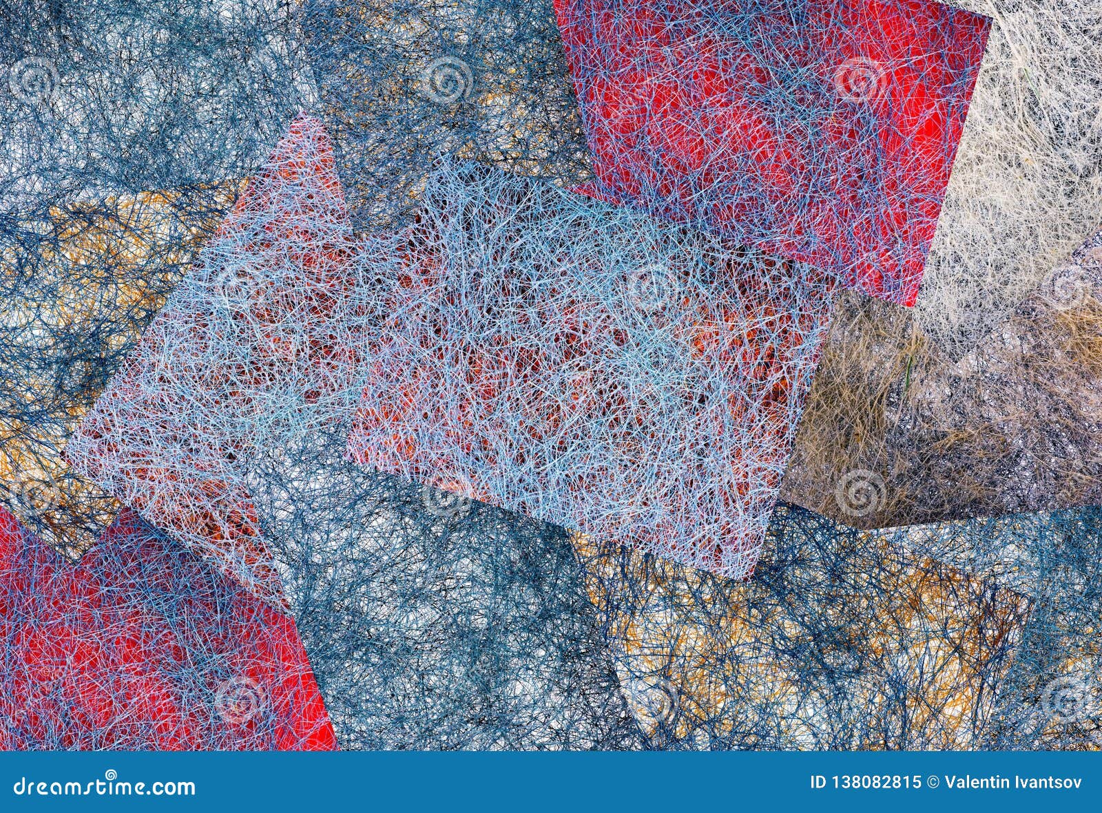 Abstract Collage of Images with Multicolored Threads Stock Image ...