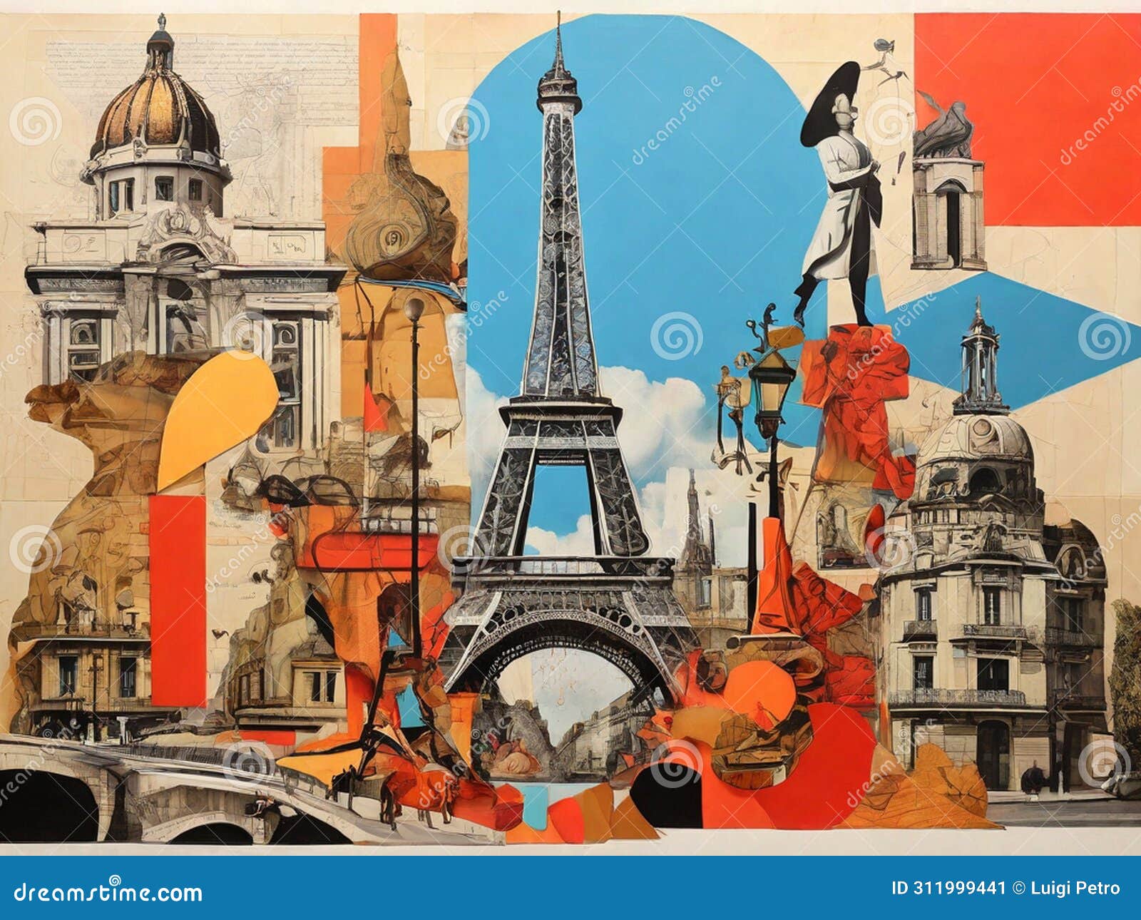 Paris Landmarks Collage Royalty-Free Stock Photography | CartoonDealer ...