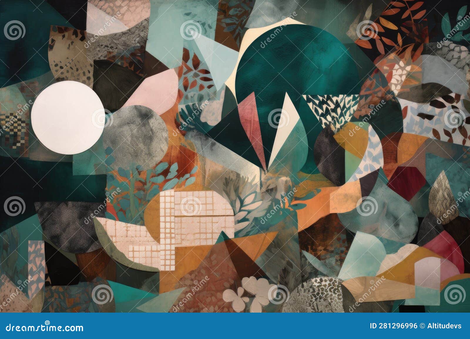 Abstract Collage of Random Shapes and Textures Stock Illustration ...